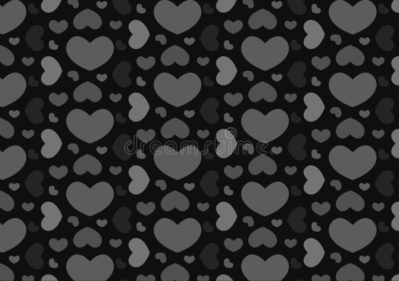 Grey Hearts Shaped Pattern Background Wallpaper Stock Illustration ...