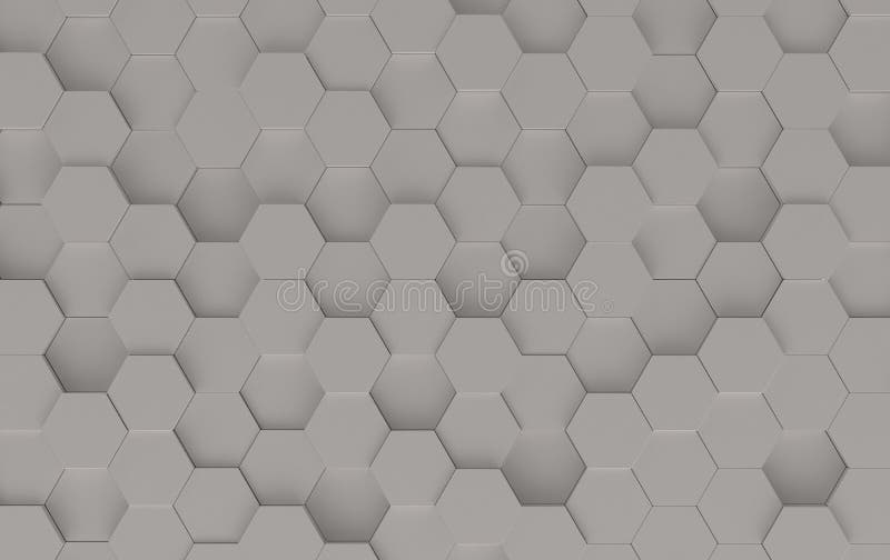 Grey Hexagon Background Texture. 3d Render Stock Illustration ...