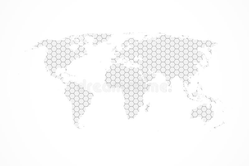 Grey World Map Vector Illustration Flat Design. Stock Vector ...