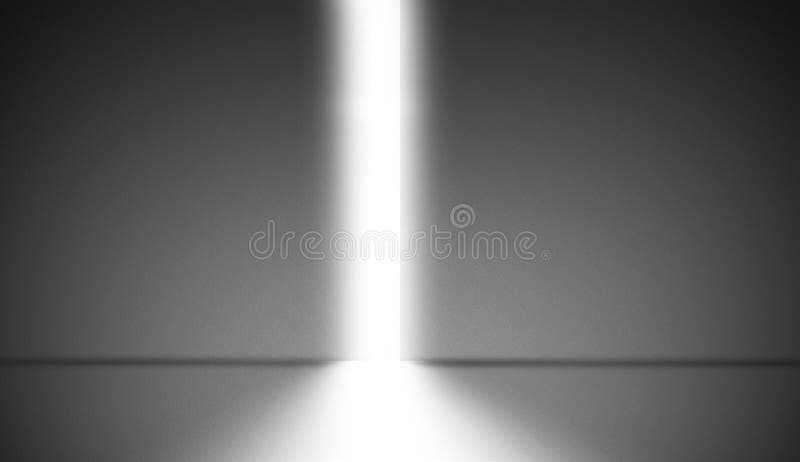 Grey High Wall with Vertical Light Line Stock Photo - Image of corridor ...