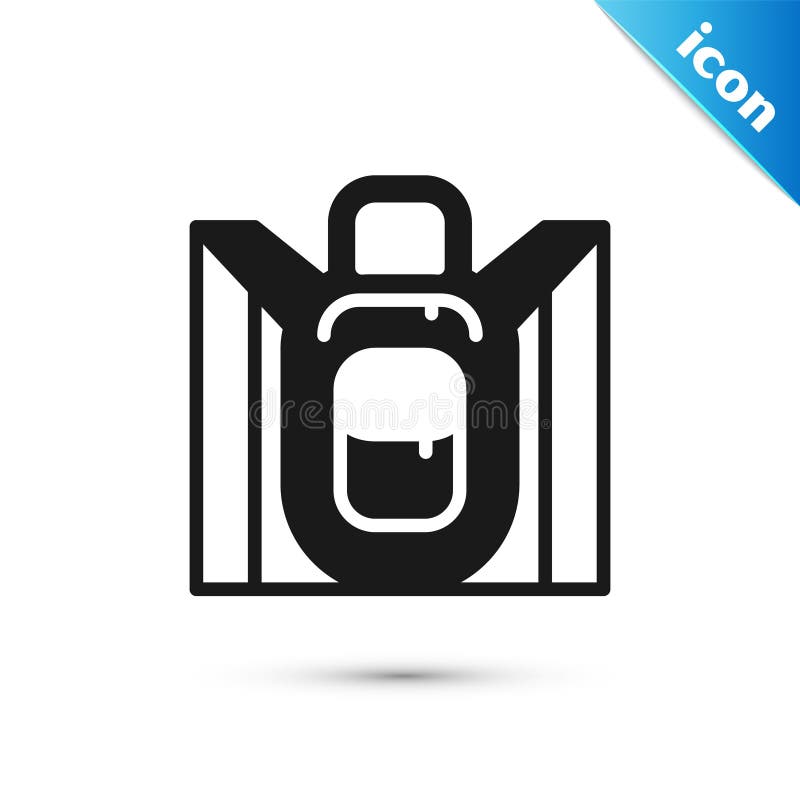 Grey Hiking Backpack Icon Isolated on White Background. Camping and ...