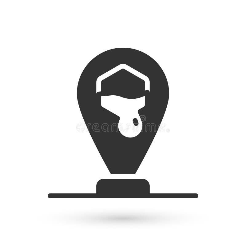 Grey Honeycomb Bee Location Map Pin Pointer Icon Isolated on White ...