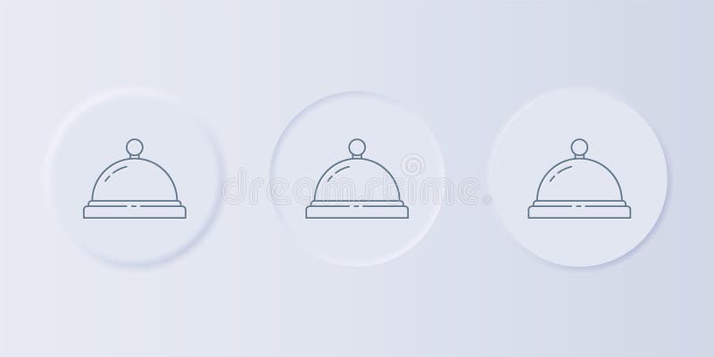 Grey Hotel Service Bell Icon Isolated on Grey Background. Reception ...