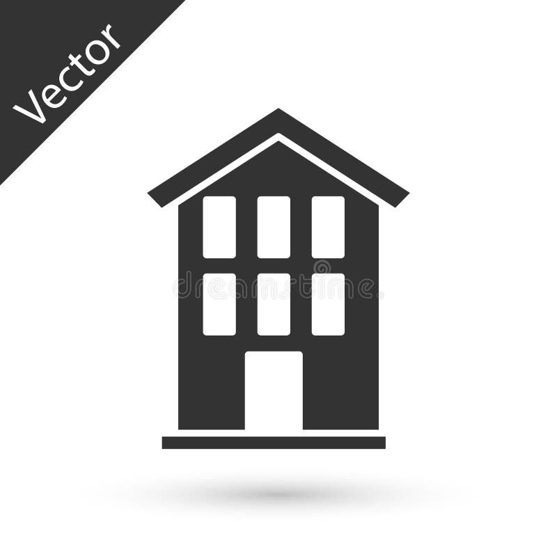 Grey House Icon Isolated on White Background. Home Symbol Stock Vector ...