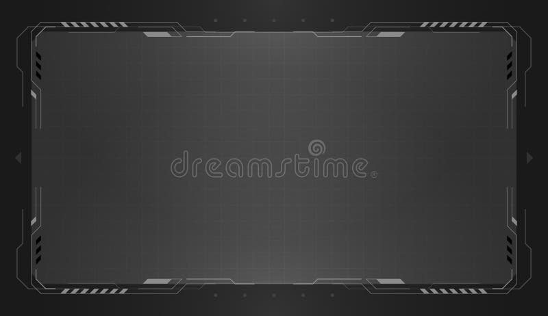 Grey HUD Frames. Vector Futuristic User Interface Stock Illustration ...