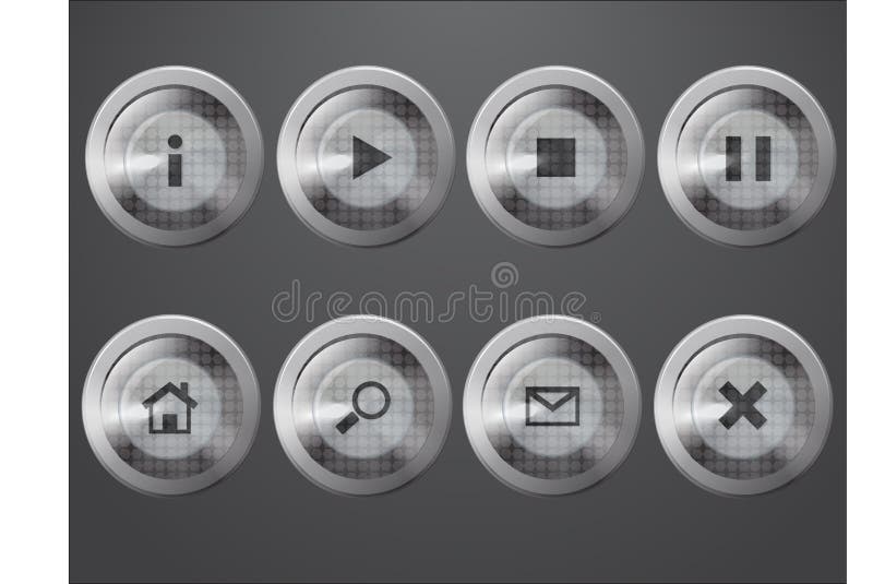 Grey icons stock vector. Illustration of close, information - 11395604