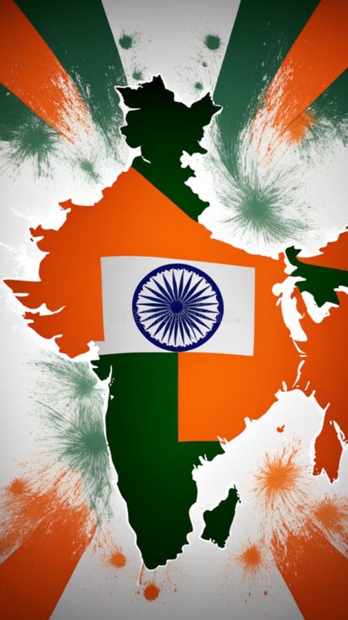 India Flag Image Indian Country Map Illustration. Stock Illustration ...