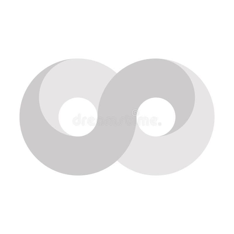 Grey Infinity Symbol Icon. Hand Drawn Watercolor Vectori Illustration ...