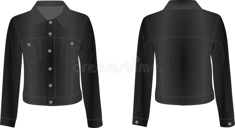 Grey Jacket. Front and Back View Stock Vector - Illustration of denim ...