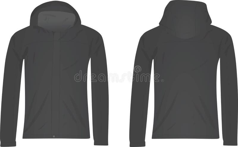 Grey Jacket. Front and Back View Stock Vector - Illustration of denim ...