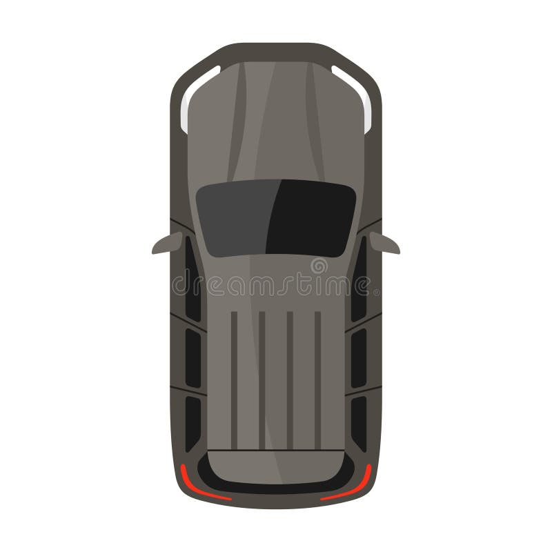 Grey Jeep Top View Vector Illustration. Off Road Car Illustration ...