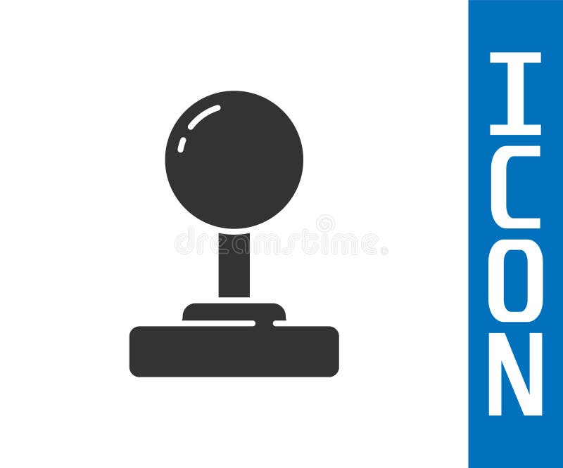 Grey Joystick for Arcade Machine Icon Isolated on White Background ... Grey Joystick for Arcade Machine Icon Isolated on White Background ...