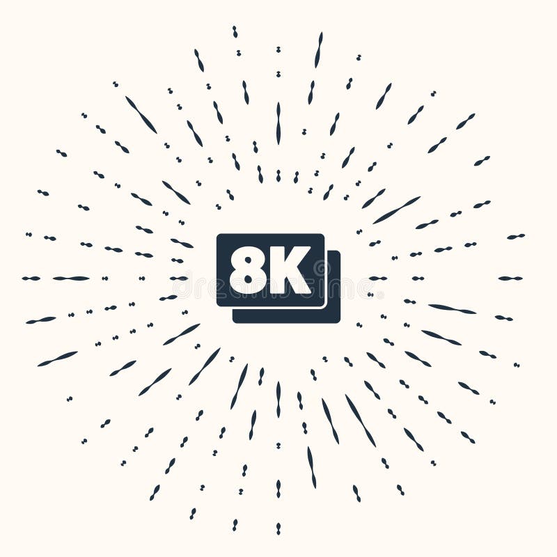 Grey 8k Ultra HD Icon Isolated on Beige Background. Abstract Circle ...