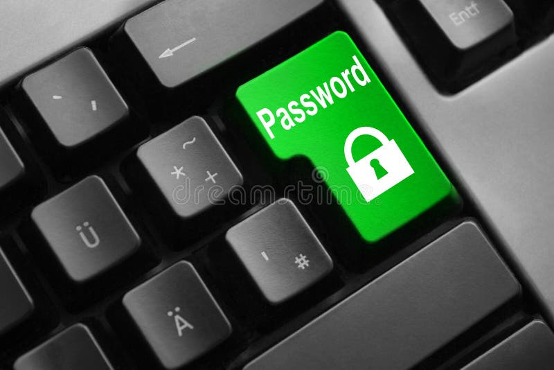 Keyboard - Green Key Solutions Stock Photo - Image of button, close ...