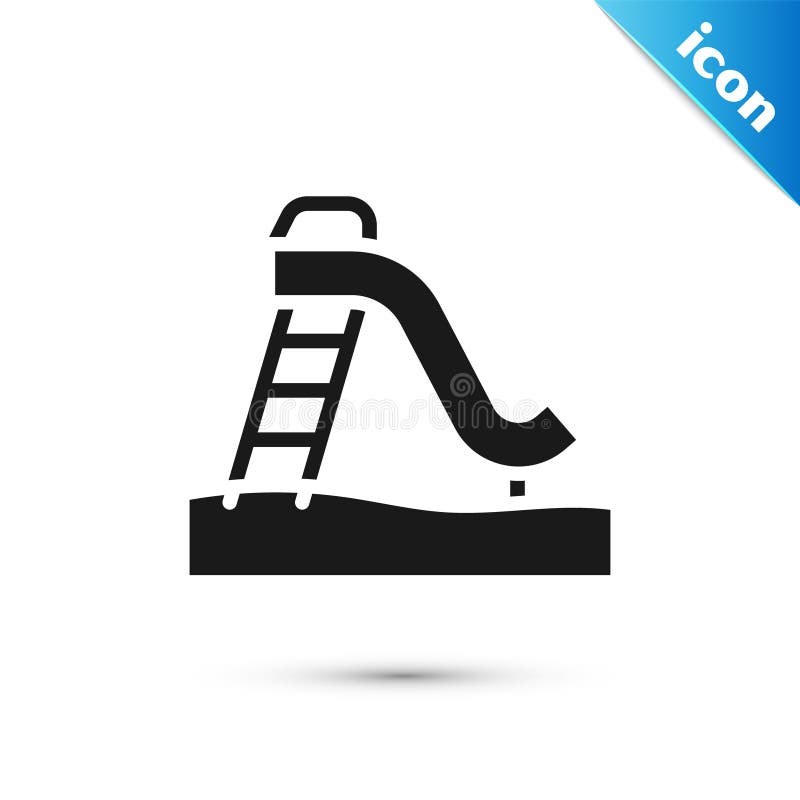 White Kid Slide Icon Isolated on White and Blue Background. Childrens ...