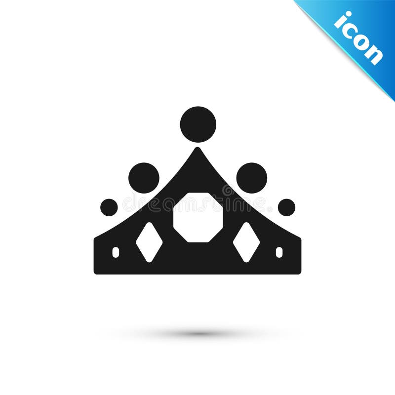 Grey King Crown Icon Isolated on Grey Background. Square Glass Panels ...