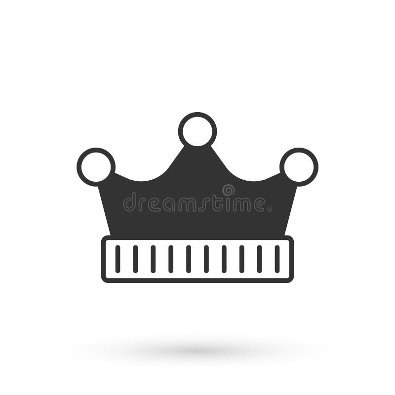 Grey King Crown Icon Isolated on Grey Background. Square Glass Panels ...