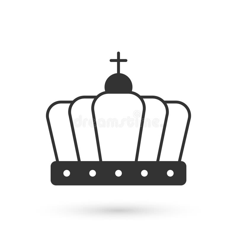 Grey King Crown Icon Isolated on Grey Background. Square Glass Panels ...