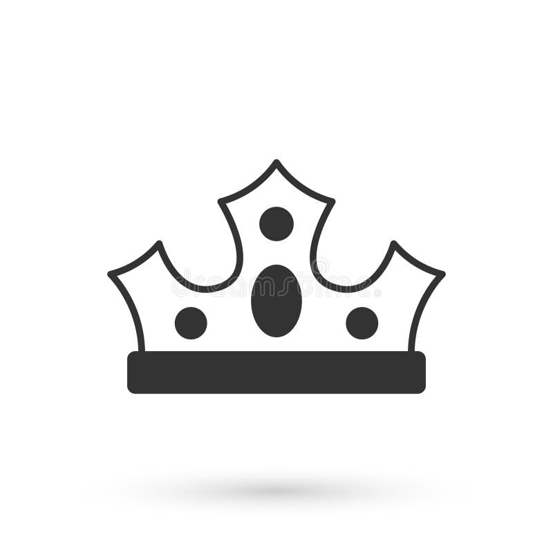 Grey King Crown Icon Isolated on Grey Background. Square Glass Panels ...