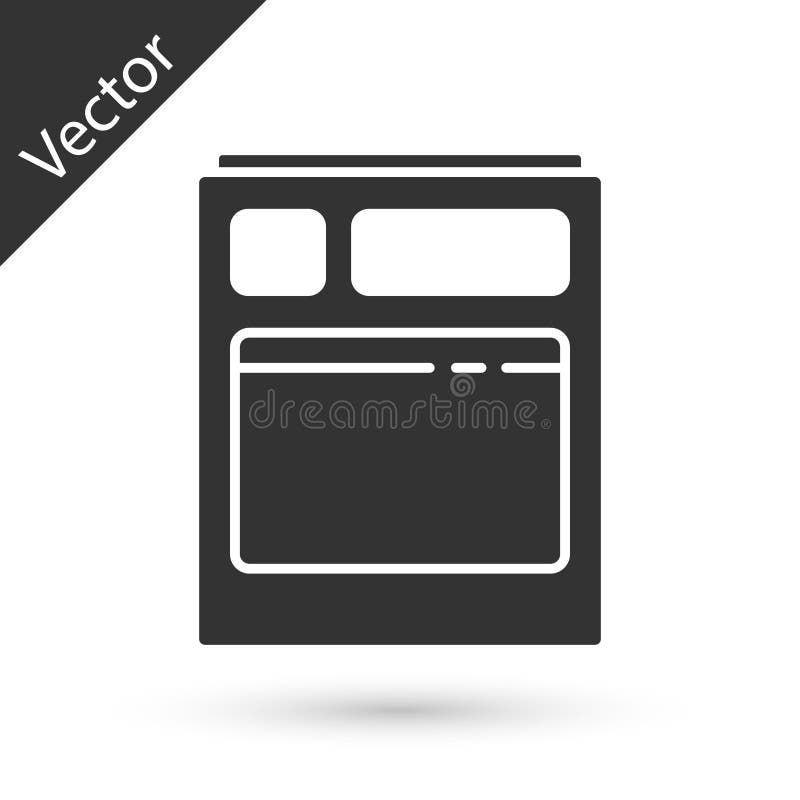 Grey Kitchen Dishwasher Machine Icon Isolated on White Background ...
