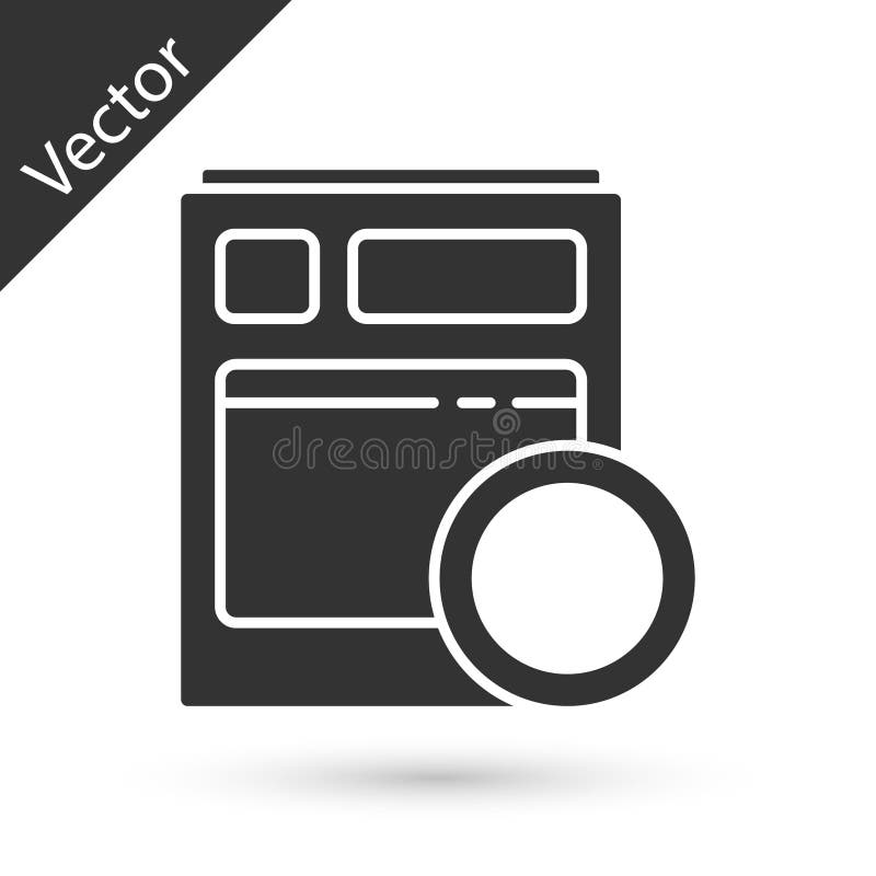 Grey Kitchen Dishwasher Machine Icon Isolated on White Background ...