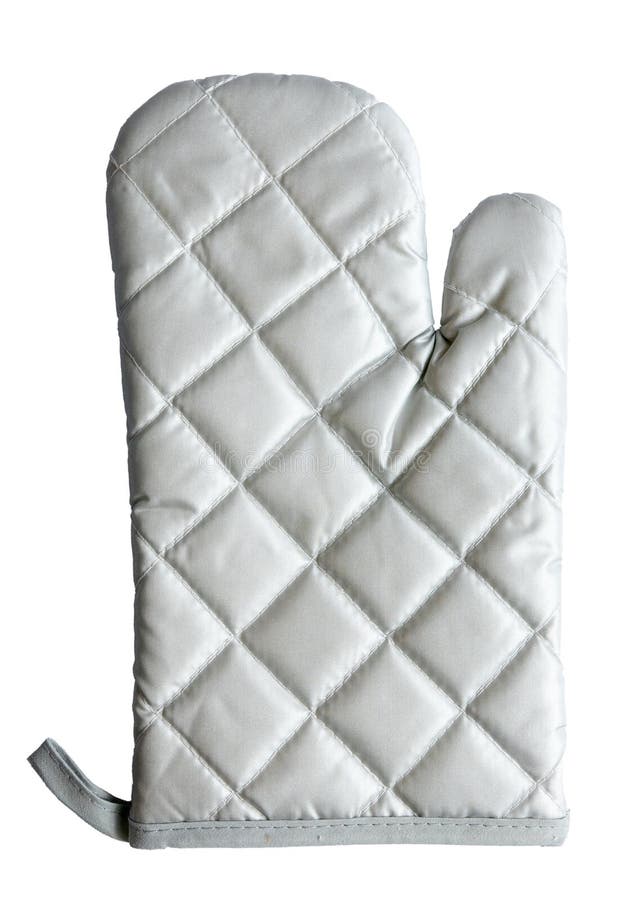 Grey Kitchen Glove, Heat Protection and Safety Isolated on White Stock ...
