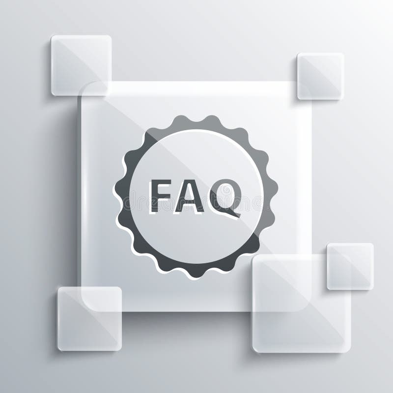 Grey Label with Text FAQ Information Icon Isolated on Grey Background ...