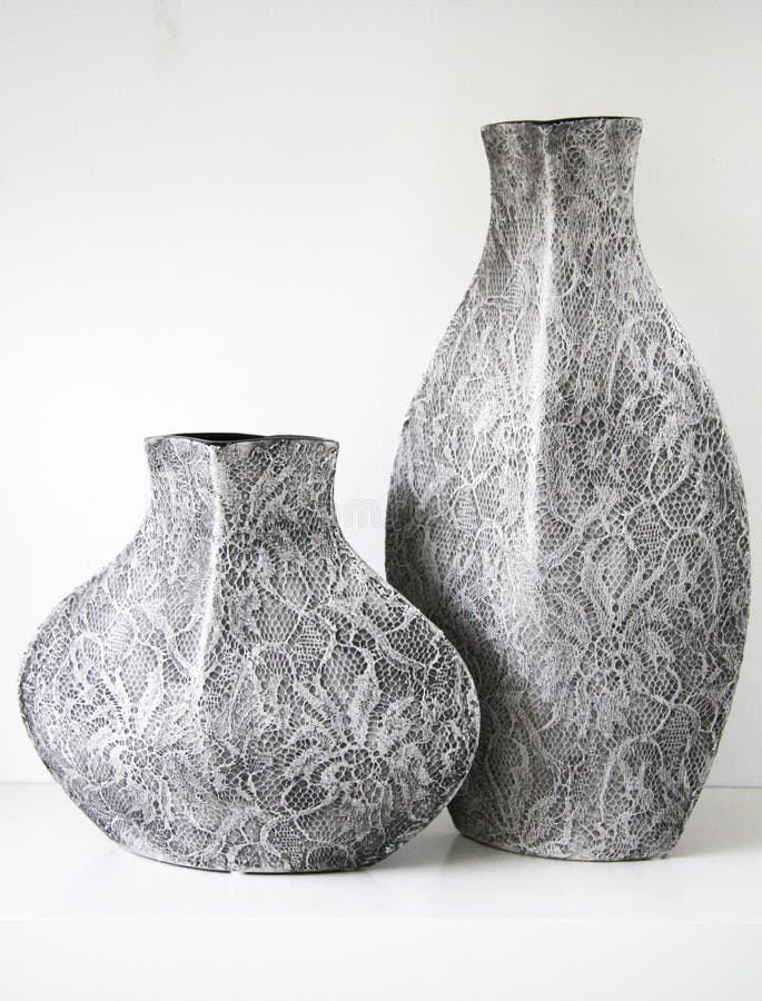 Grey lace pattern vases stock photo. Image of pattern - 29043550