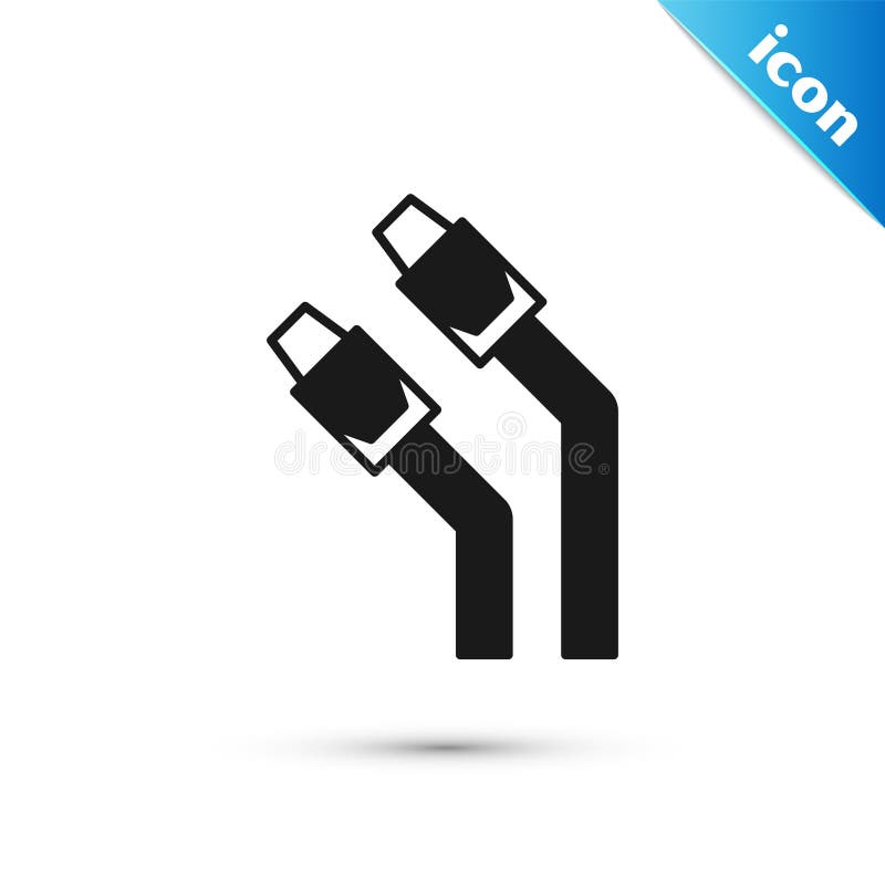 Grey LAN Cable Network Internet Icon Isolated on White Background ...