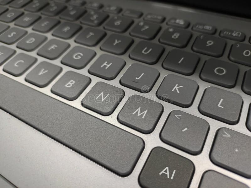 Grey Laptop Keyboard with AI Key Stock Photo - Image of internet ...
