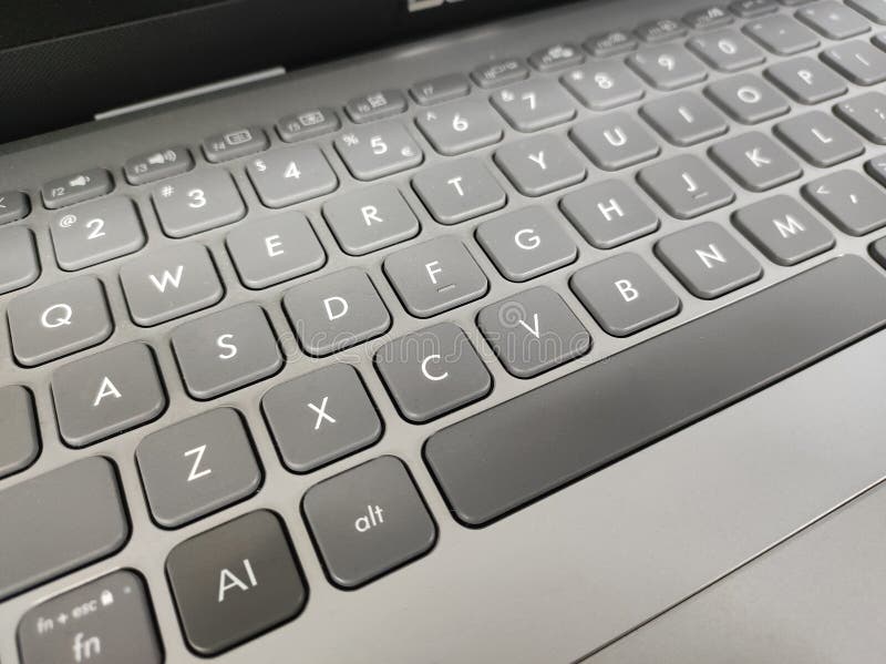 Grey Laptop Keyboard with AI Key Stock Image - Image of business ...