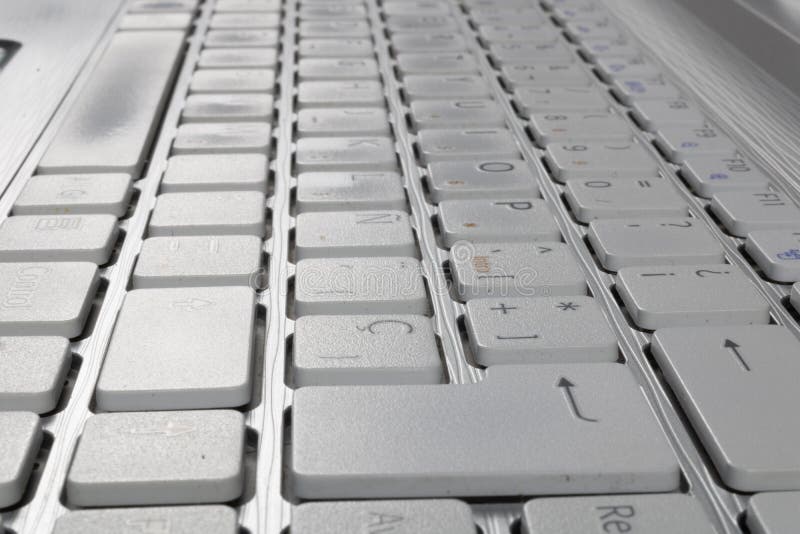 Grey Laptop with White Keyboard Stock Image - Image of mbrico ...