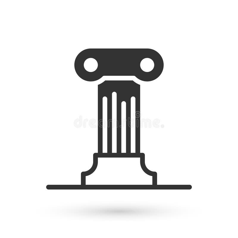 Grey Law Pillar Icon Isolated on White Background. Ancient Column Stock ...