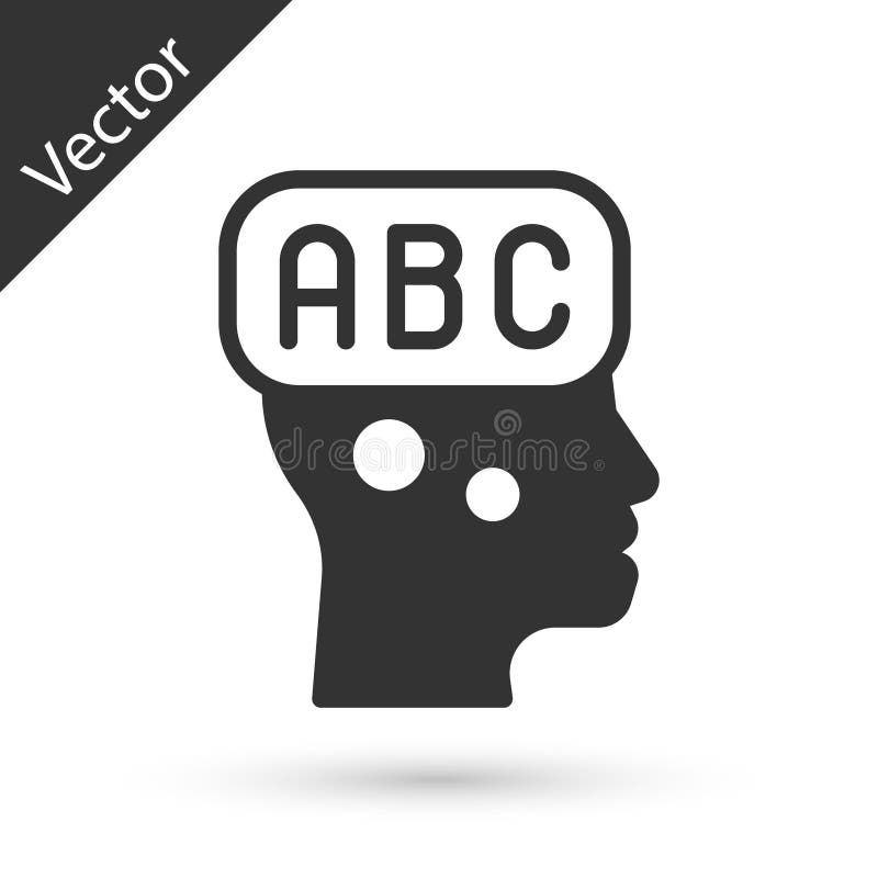 Grey Learning Foreign Languages Icon Isolated on White Background ...