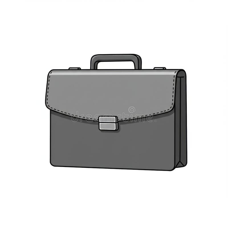 Grey Leather Briefcase Illustration Stock Illustration - Illustration ...