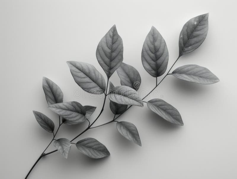 Grey Leaves on a White Background Stock Photo - Image of leaves ...
