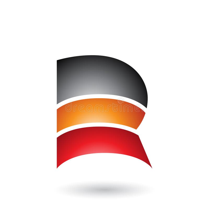 Grey Letter R with Three Layers Vector Illustration Stock Vector ...