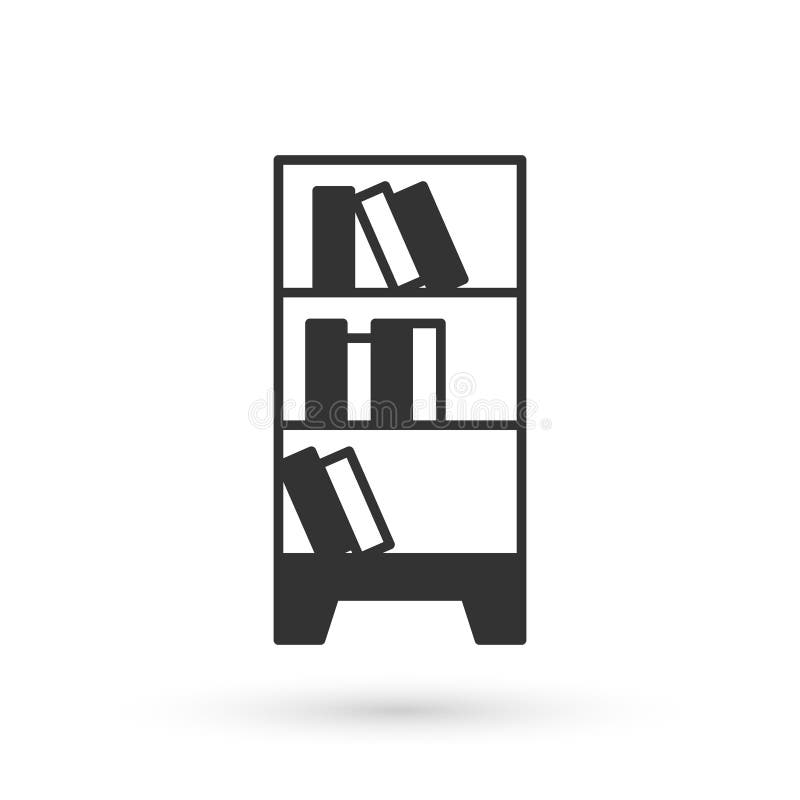 Grey Library Bookshelf Icon Isolated on White Background. Vector Stock ...