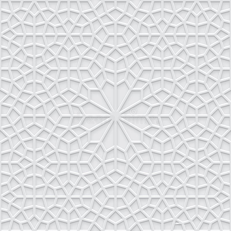 Grey Light Geometric Pattern in Arabic Style, Soft Emboss Background ...