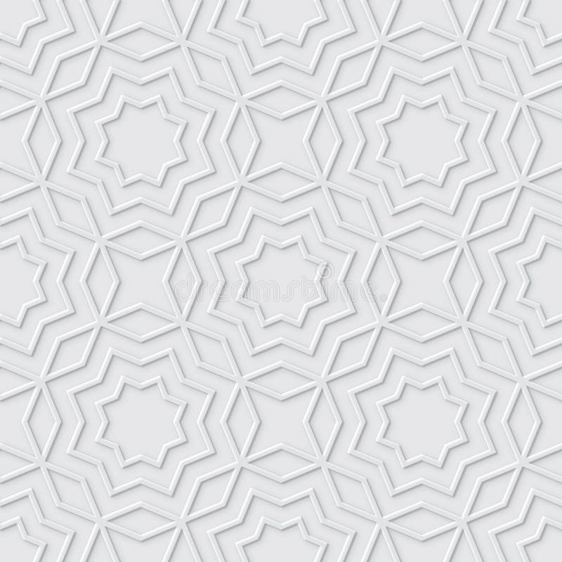 Grey Light Geometric Pattern in Arabic Style, Soft Emboss Background ...