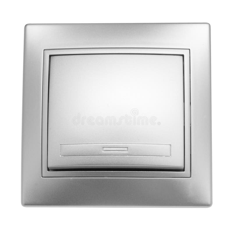 Grey Light Switch Isolated on White Stock Photo - Image of ...