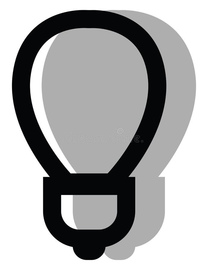 Grey lightbulb, icon stock vector. Illustration of illumination - 259790270