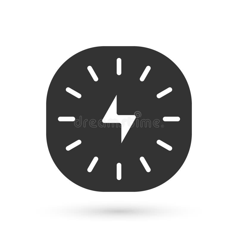 Grey Lightning Bolt Icon Isolated on White Background. Flash Sign ...