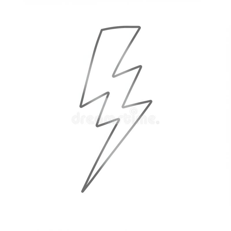Grey Lightning Bolt Illustration on White Background Stock Illustration ...