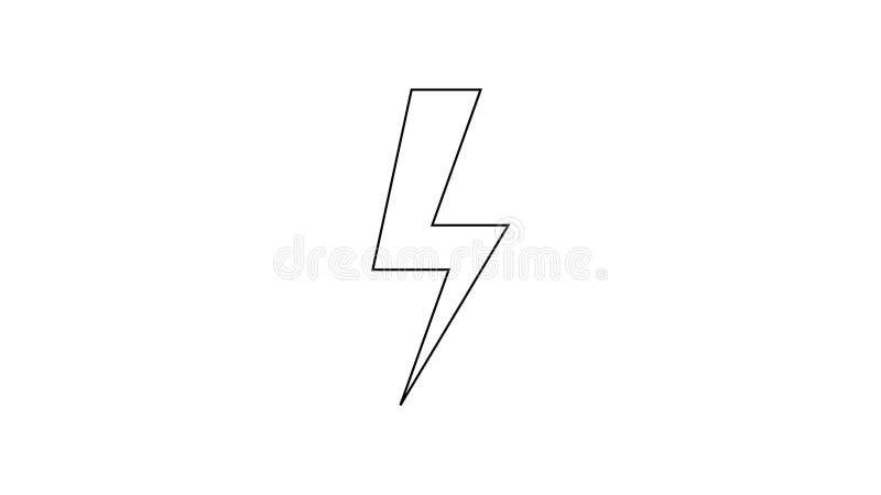 Grey Lightning Bolt Line Icon on White Background. Flash Icon. Charge ...