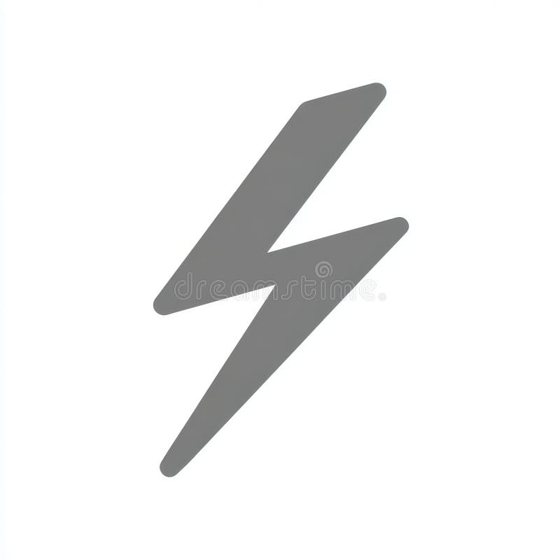 Grey Lightning Bolt Symbol on White Background Stock Illustration ...