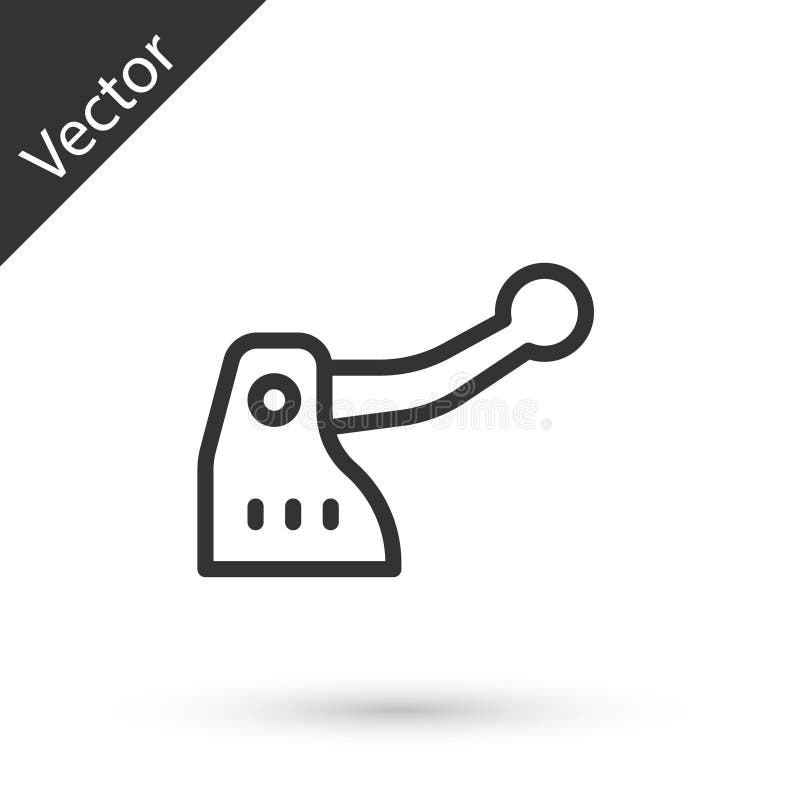 Grey Line Bicycle Brake Icon Isolated on White Background. Vector Stock ...