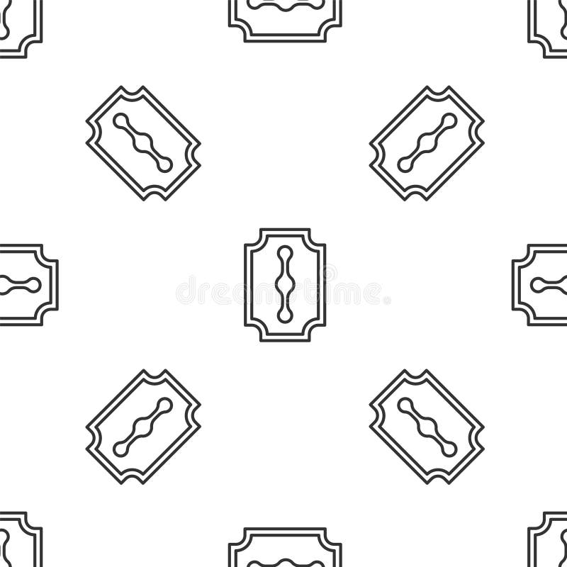 Grey Line Blade Razor Icon Isolated Seamless Pattern on White ...
