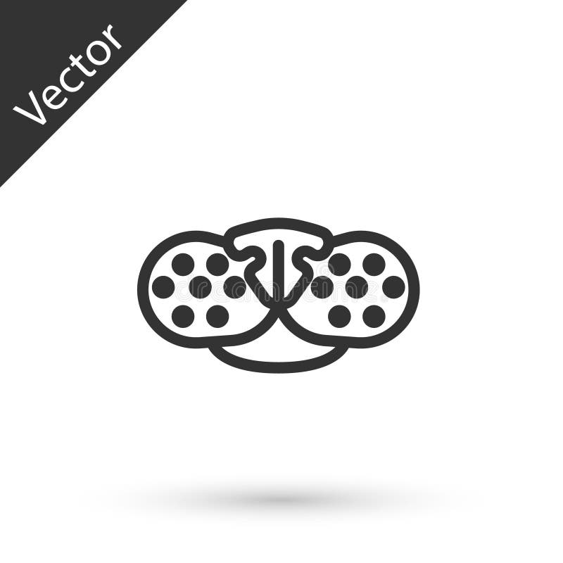 Grey Line Cat Nose Icon Isolated on White Background. Vector Stock ...