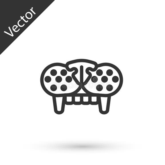 Grey Line Cat Tooth Icon Isolated on White Background. Vector Stock ...
